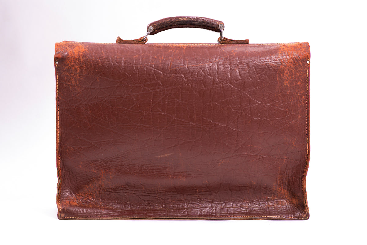 Vintage Men's Brown Leather Briefcase with Cheney Locks – SecondFirst